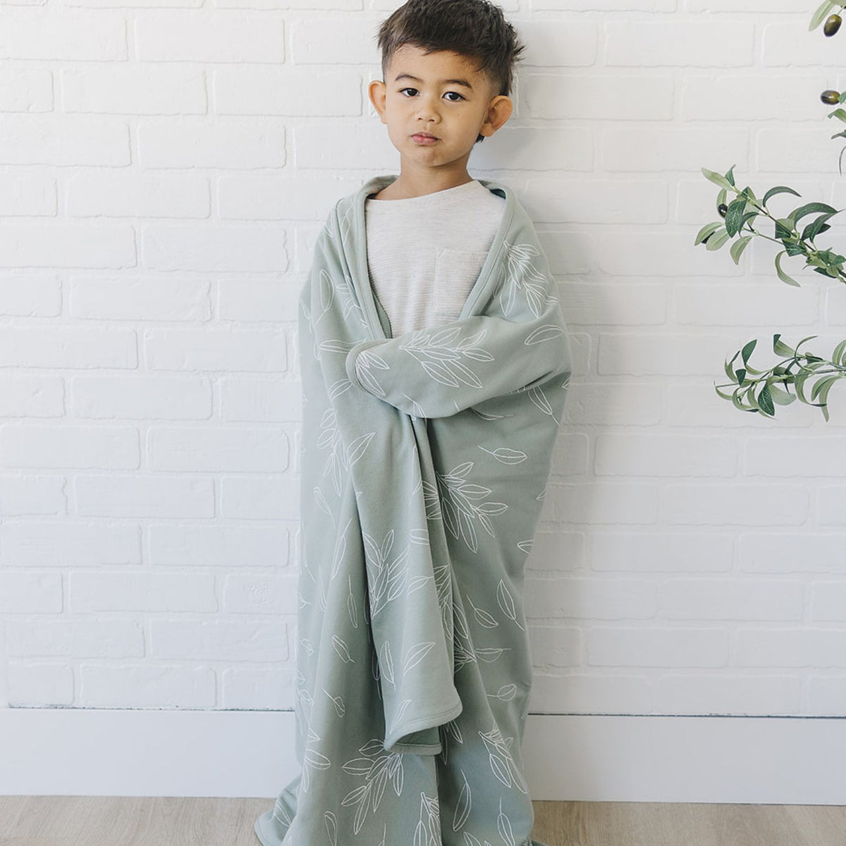 Merino Wool Toddler Blanket Sage Green | Natural Merino Wool Sleepwear ...