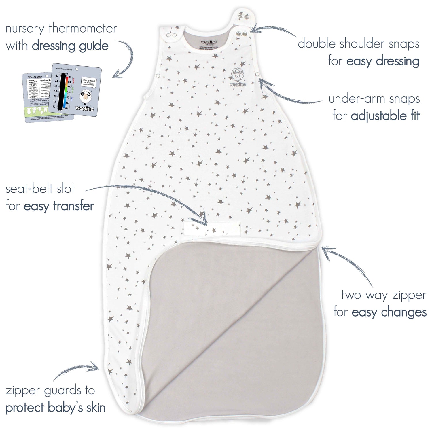 Woolino Baby Sleep Sacks | Natural Merino Wool Babywear now in Canada ...